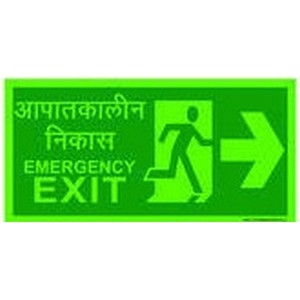 Fine Eeanls 6v Emergency Exit Sign (English & Hindi)